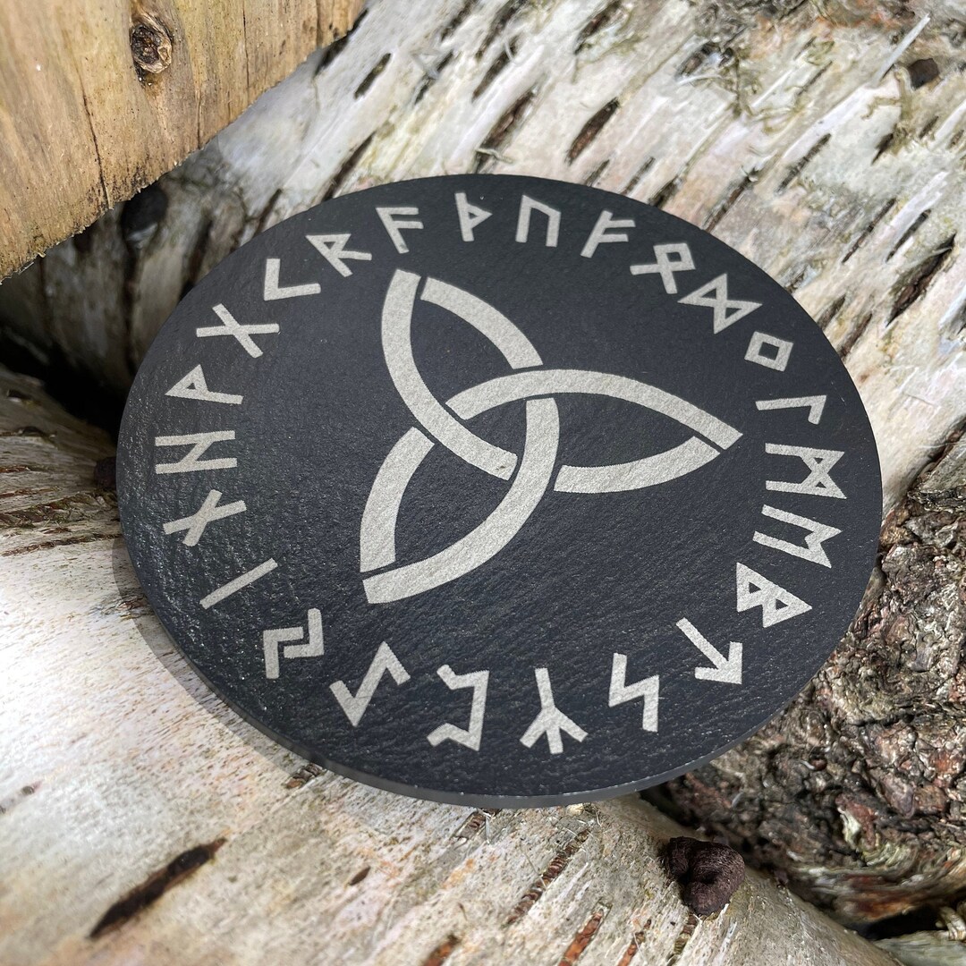 Viking Slate Coaster, Triquetra, Valknut, Horn, Triskelion, Trinity ...