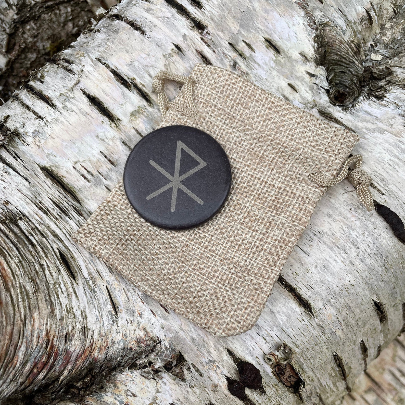 Viking slate Rune token palm stone love bind rune | Etsy