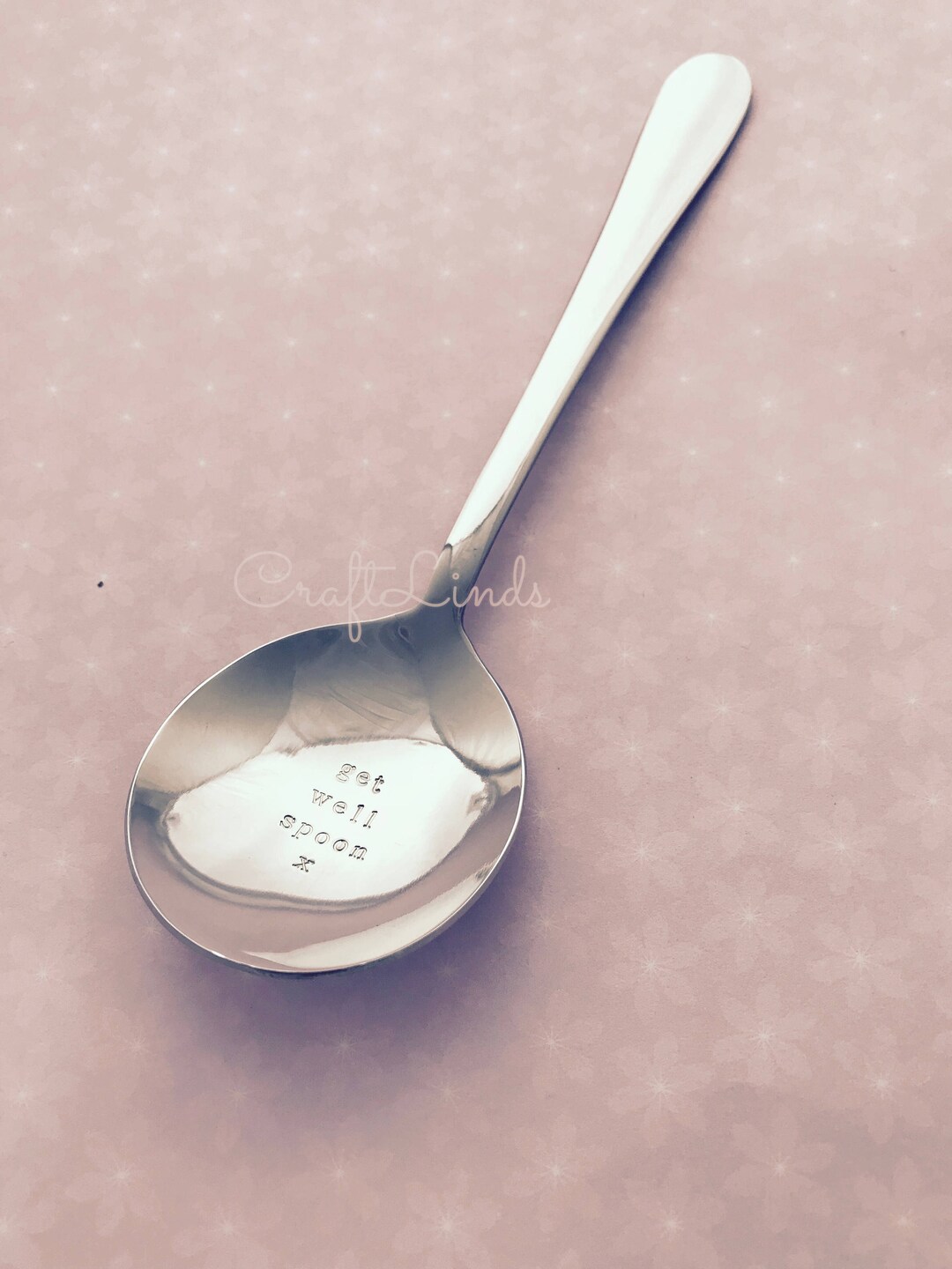 Hand Stamped Soup Spoon, Get Well Spoon X, Get Well Soon, Ill, Soup ...