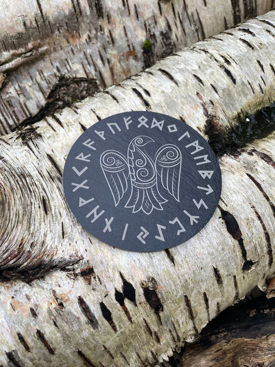 Viking Slate Coaster, Ravens, Hugin, Huginn, Munin, Muninn, Spirit ...