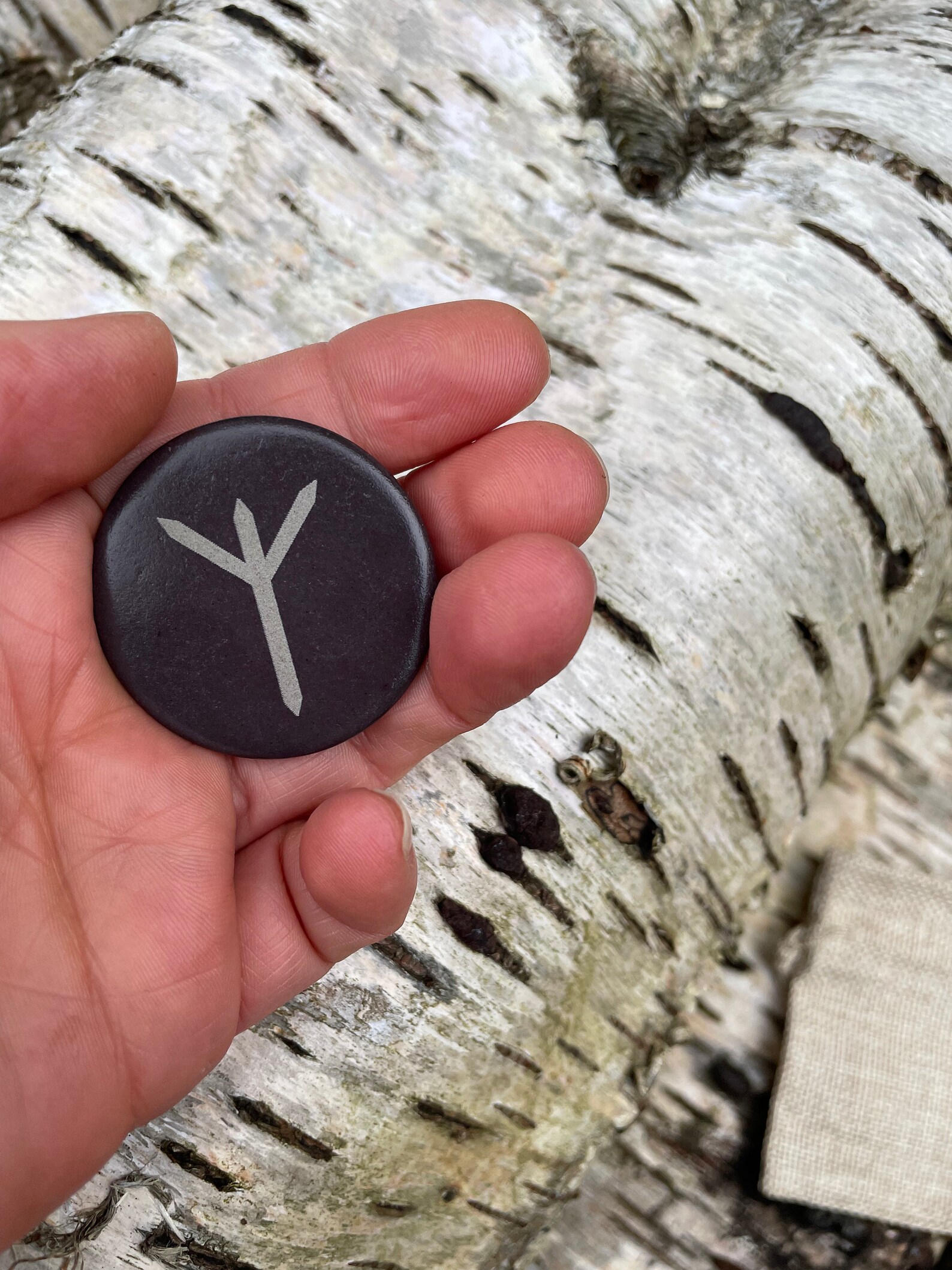 Viking Rune Token Palm Stone Protection Algiz - Etsy UK