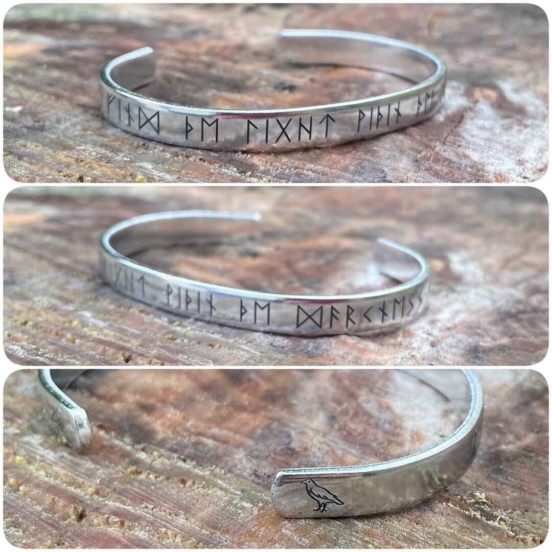 Viking Runic Cuff, Find the Light Within the Darkness, Raven Code ...