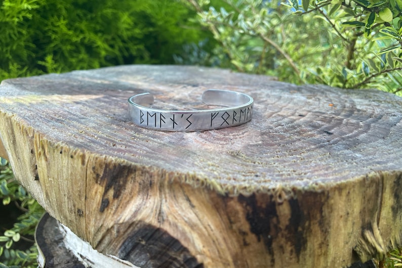 Viking Runic Elder Futhark Hand Stamped Cuff With You - Etsy UK