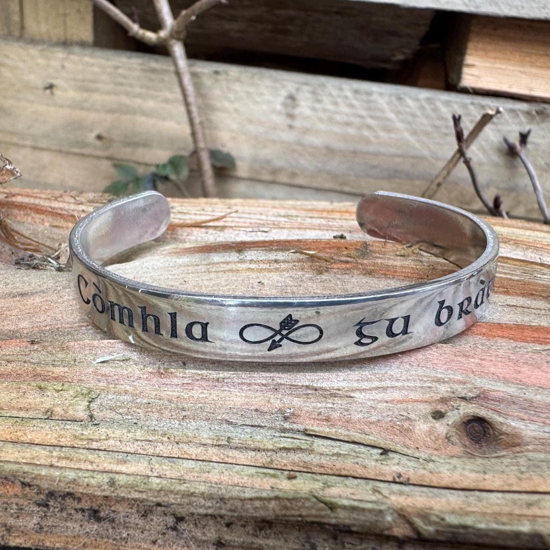 Hand Stamped Gaelic Cuff Bracelet, Scottish Celtic Jewelry, Together ...