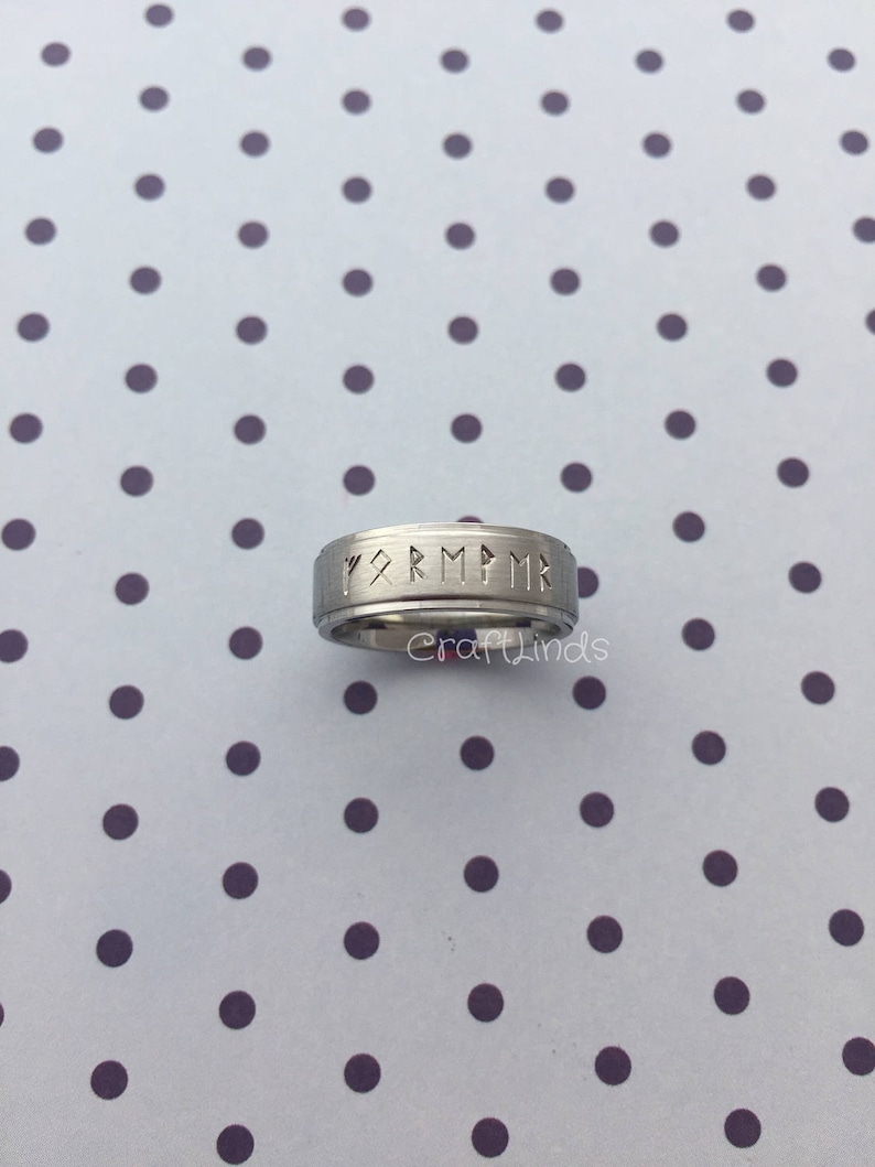 Viking Rune Hand Stamped Stainless Steel Runic Ring Norse - Etsy
