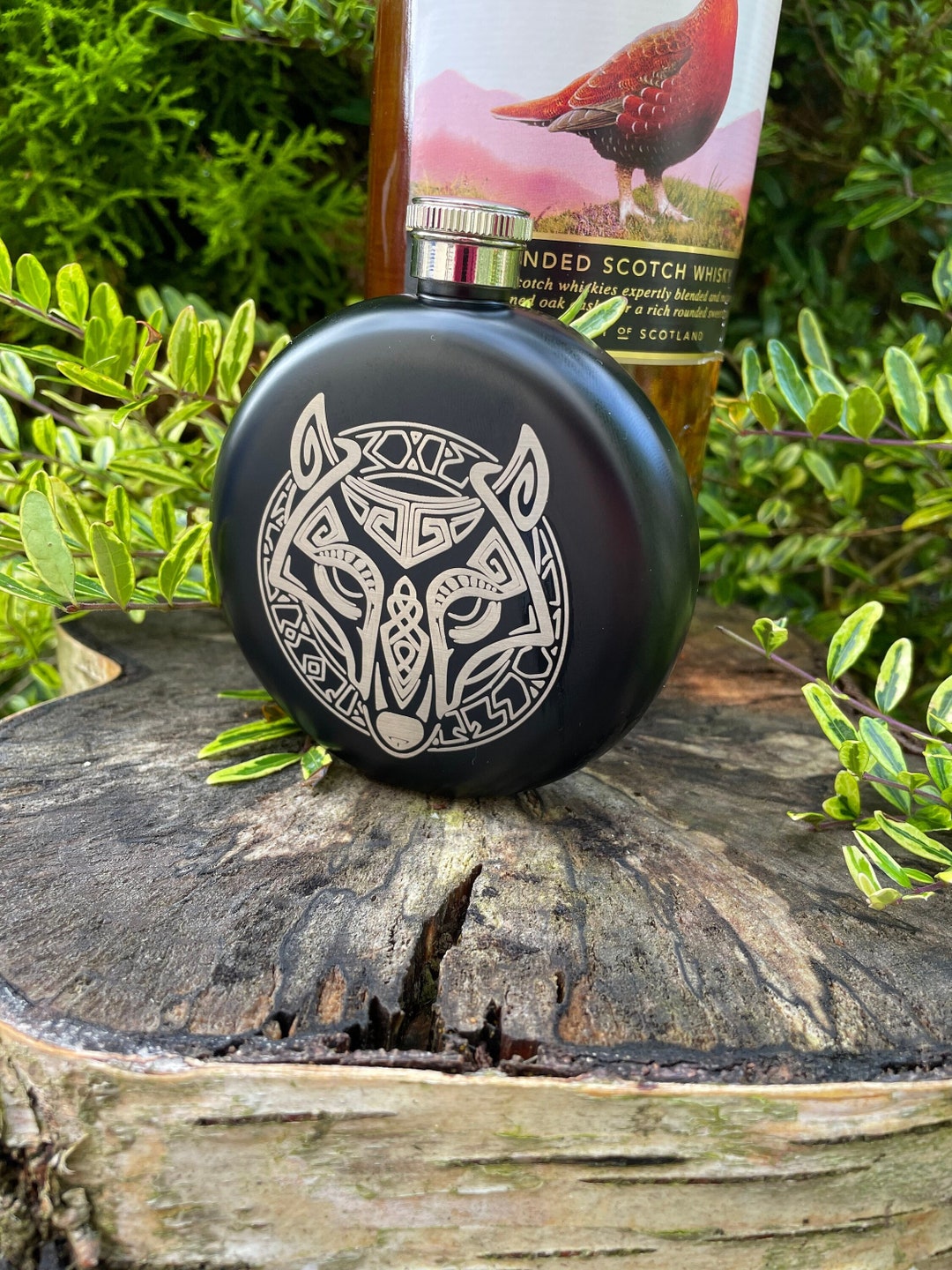 Viking Hip Flask, Fenrir Wolf, 5oz, Son of Loki, Elder Futhark, Mead ...