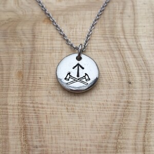 Viking Hand Stamped Pewter Rune warrior With Axes, Teiwaz,honor ...