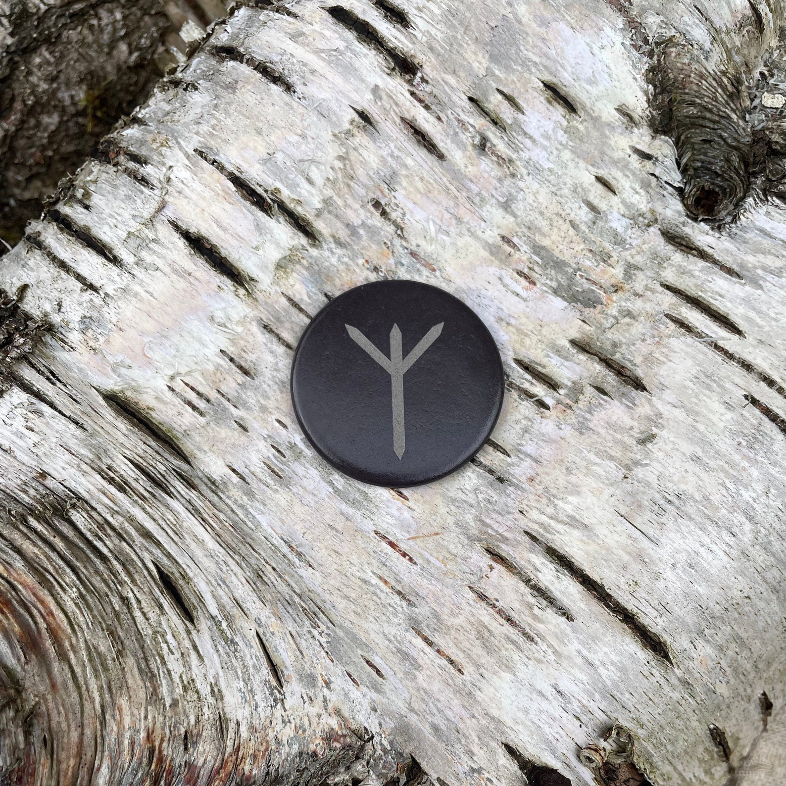 Viking Rune Token, Palm Stone, Protection, Algiz, Personalised, Be Safe ...