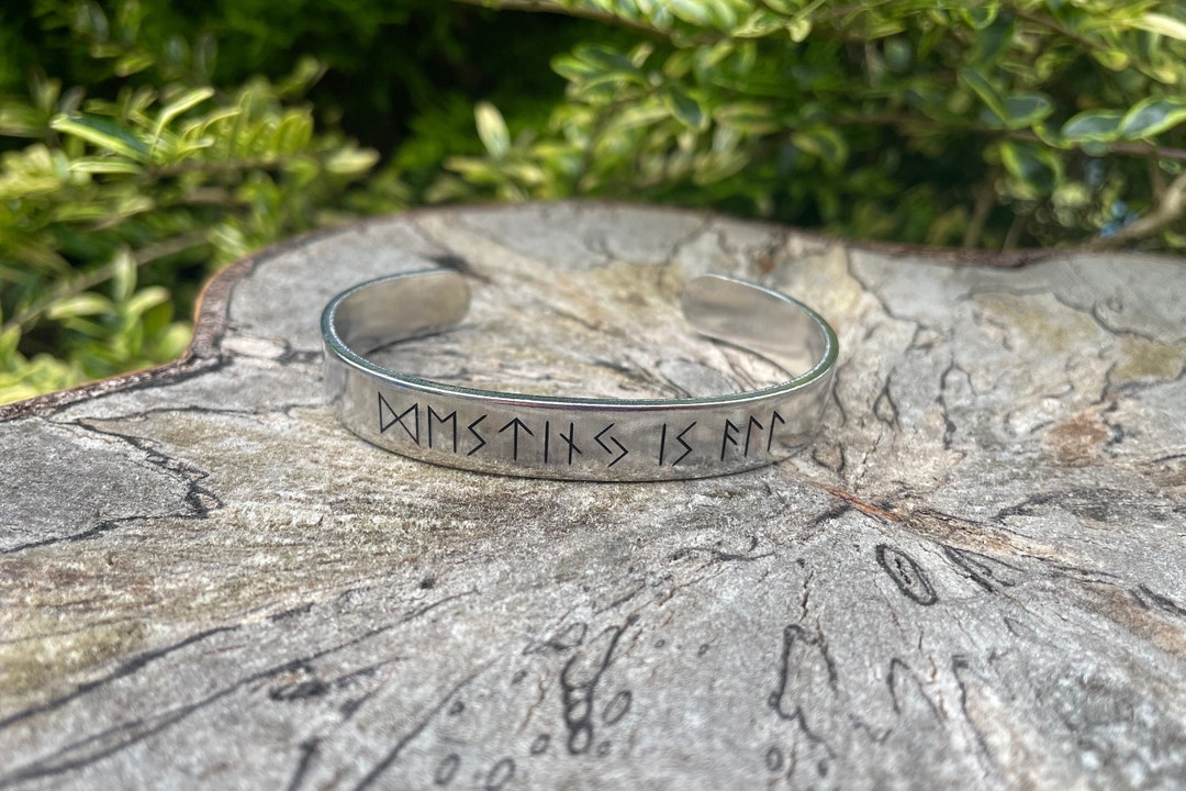 Viking Runic Cuff, Destiny is All, Sword, Uhtred, Wide Aluminium ...
