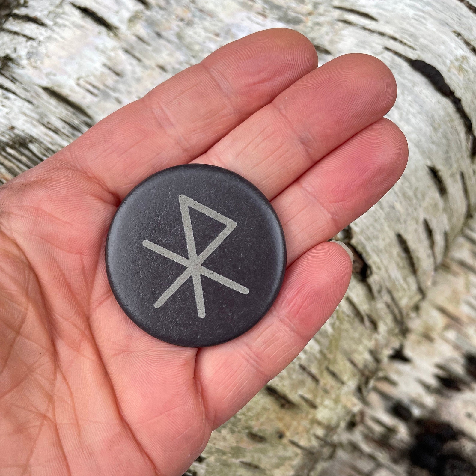 Viking slate Rune token palm stone love bind rune | Etsy