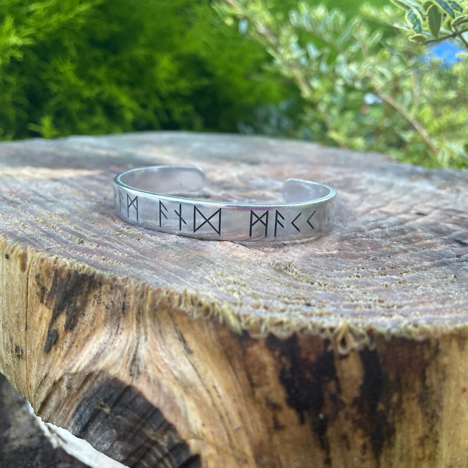 Viking, Runic, Elder Futhark, Hand Stamped Cuff With You Names, Words ...