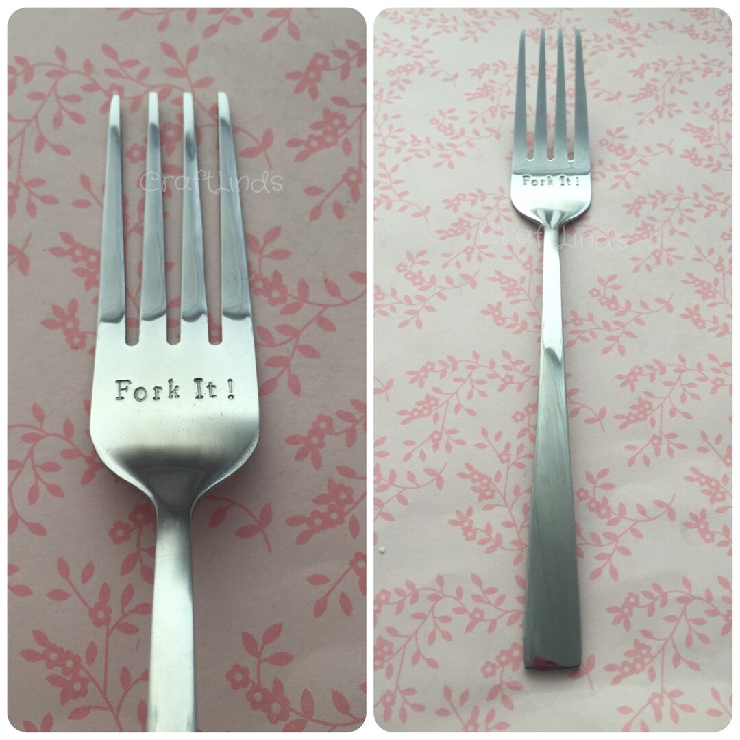 Hand Stamped Fork, FORK IT, Cheeky, Can Be Personalised, Custom, Your ...