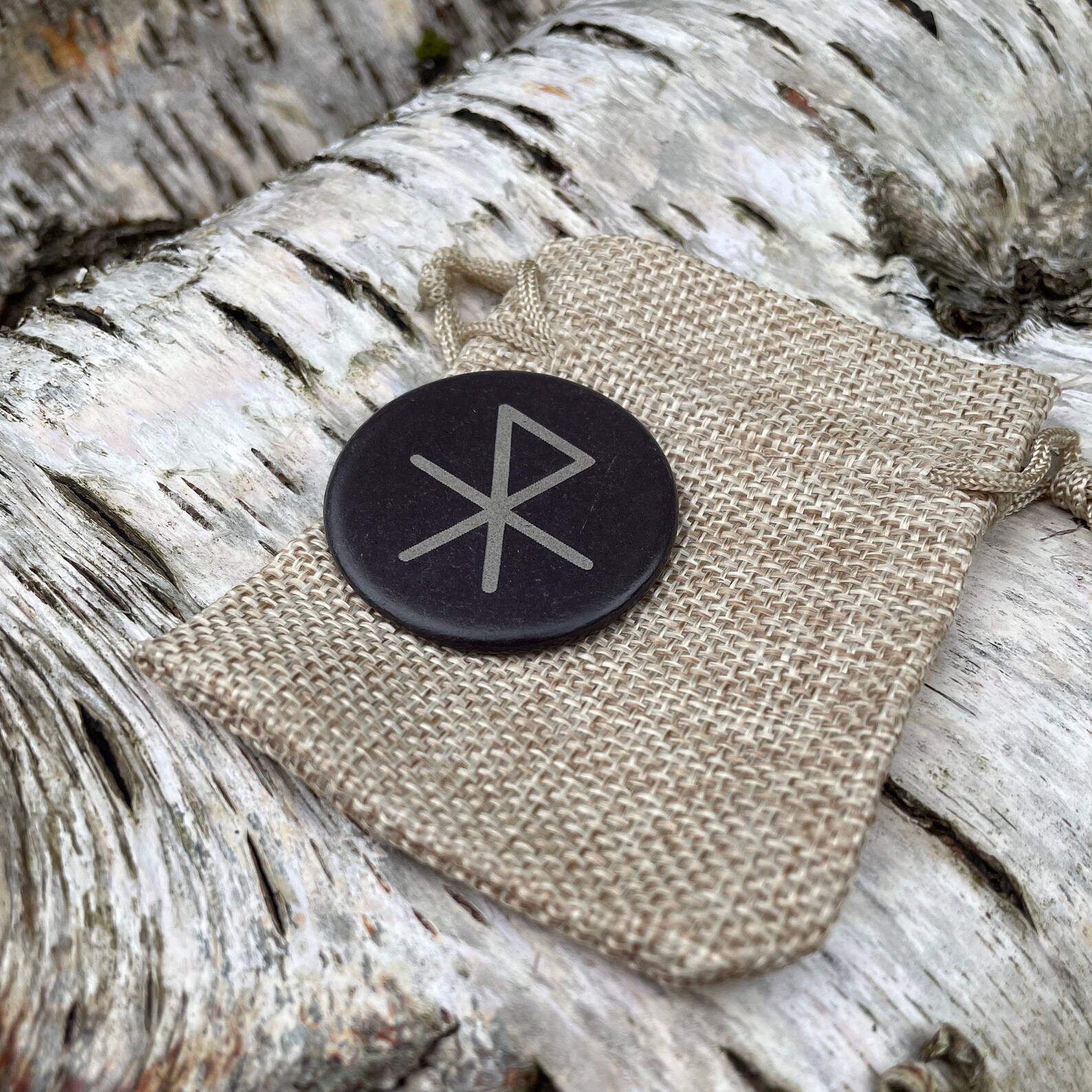 Viking slate Rune token palm stone love bind rune | Etsy