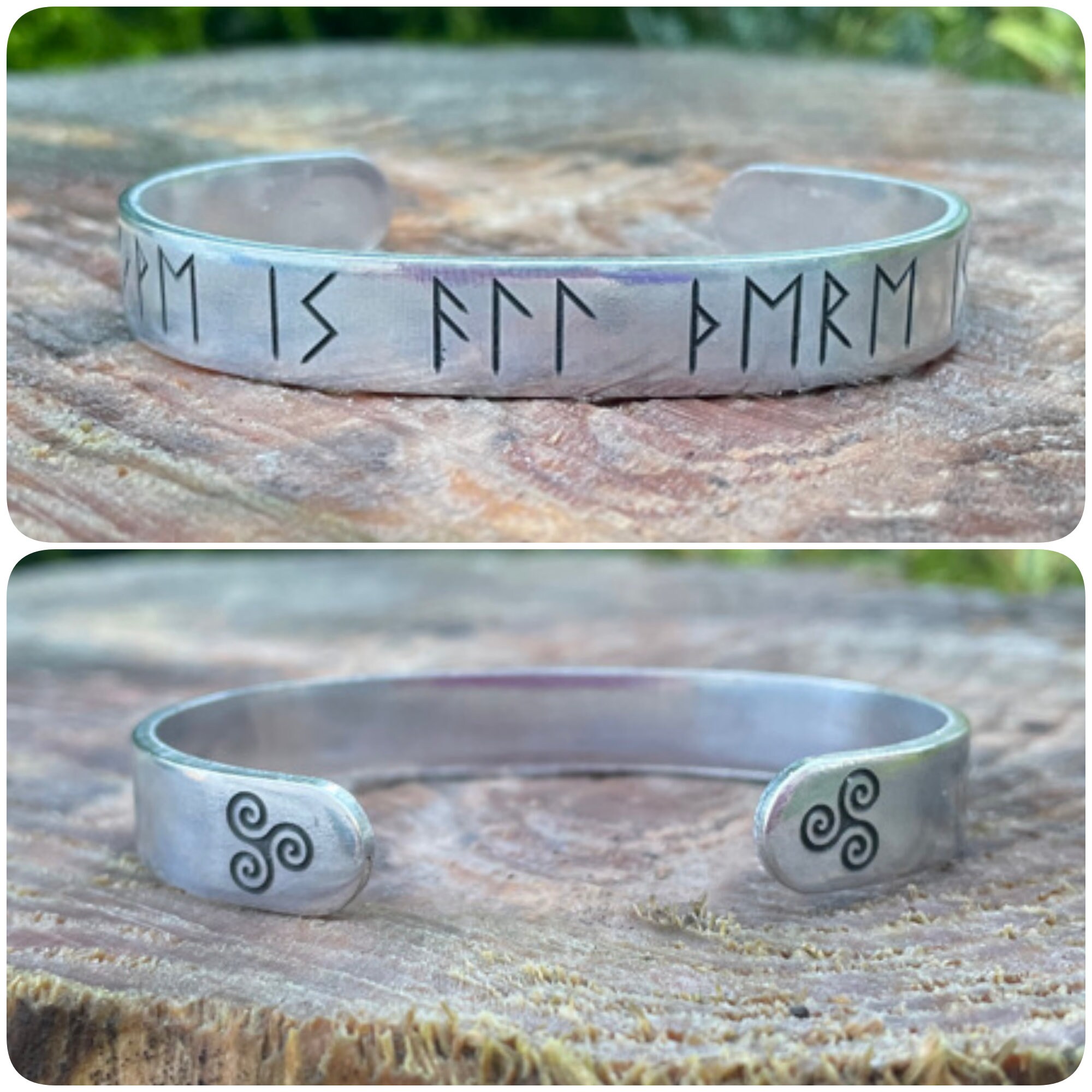 Viking Runic Elder Futhark Hand Stamped Cuff With You - Etsy UK
