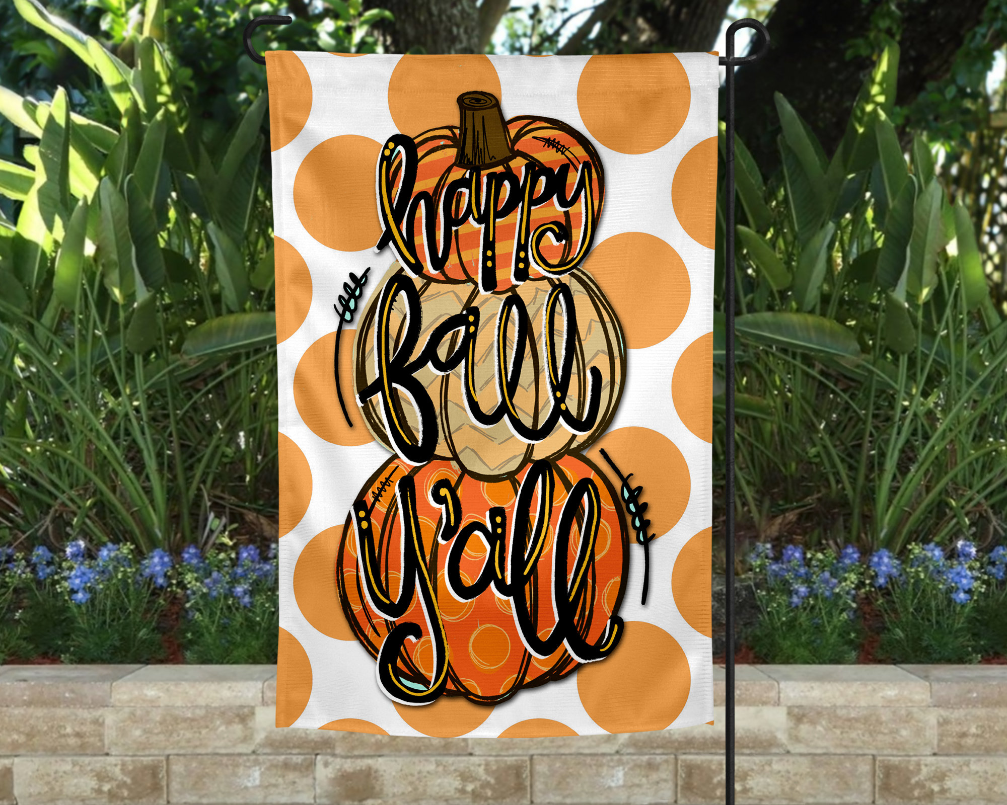 Garden Flag Happy Fall Y'all Garden Flag Welcome Flag | Etsy