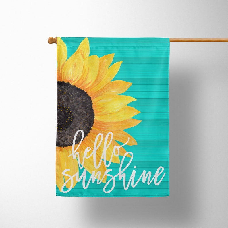 Garden or House Flag | Hello Sunshine Flag | Welcome Flag | Yard Decor ...