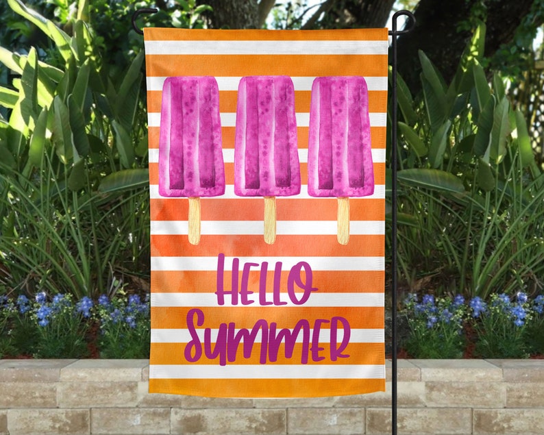 Garden Flag | Hello Summer Garden Flag | Welcome Flag | Yard Decor ...