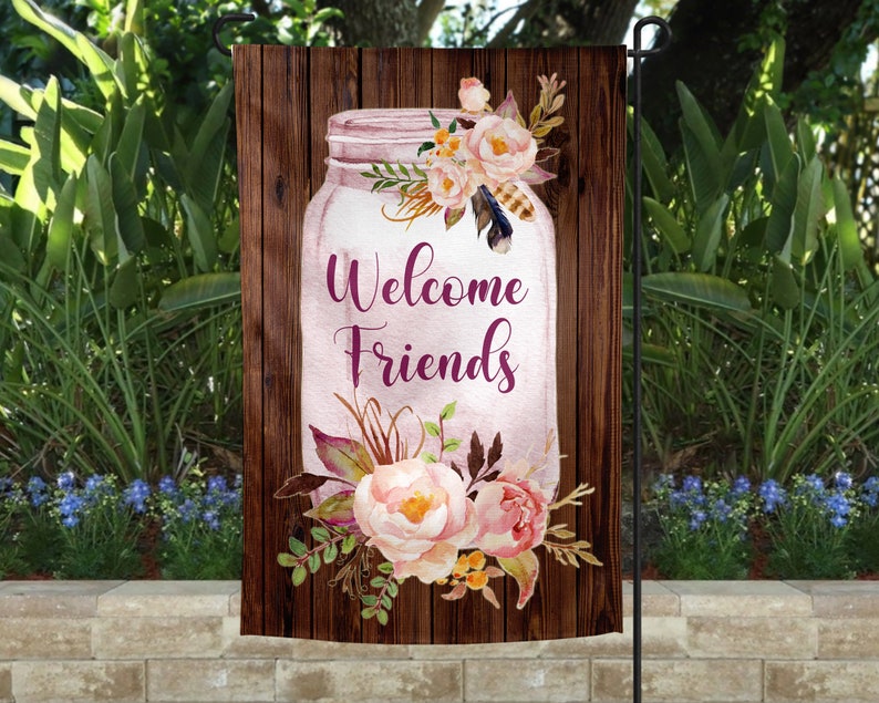 Spring Garden Flag Welcome Friends Flag Spring Yard Flag - Etsy