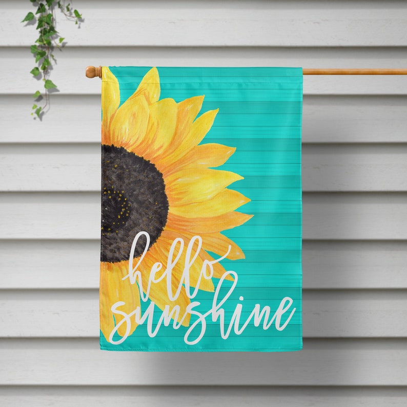 Garden or House Flag | Hello Sunshine Flag | Welcome Flag | Yard Decor ...