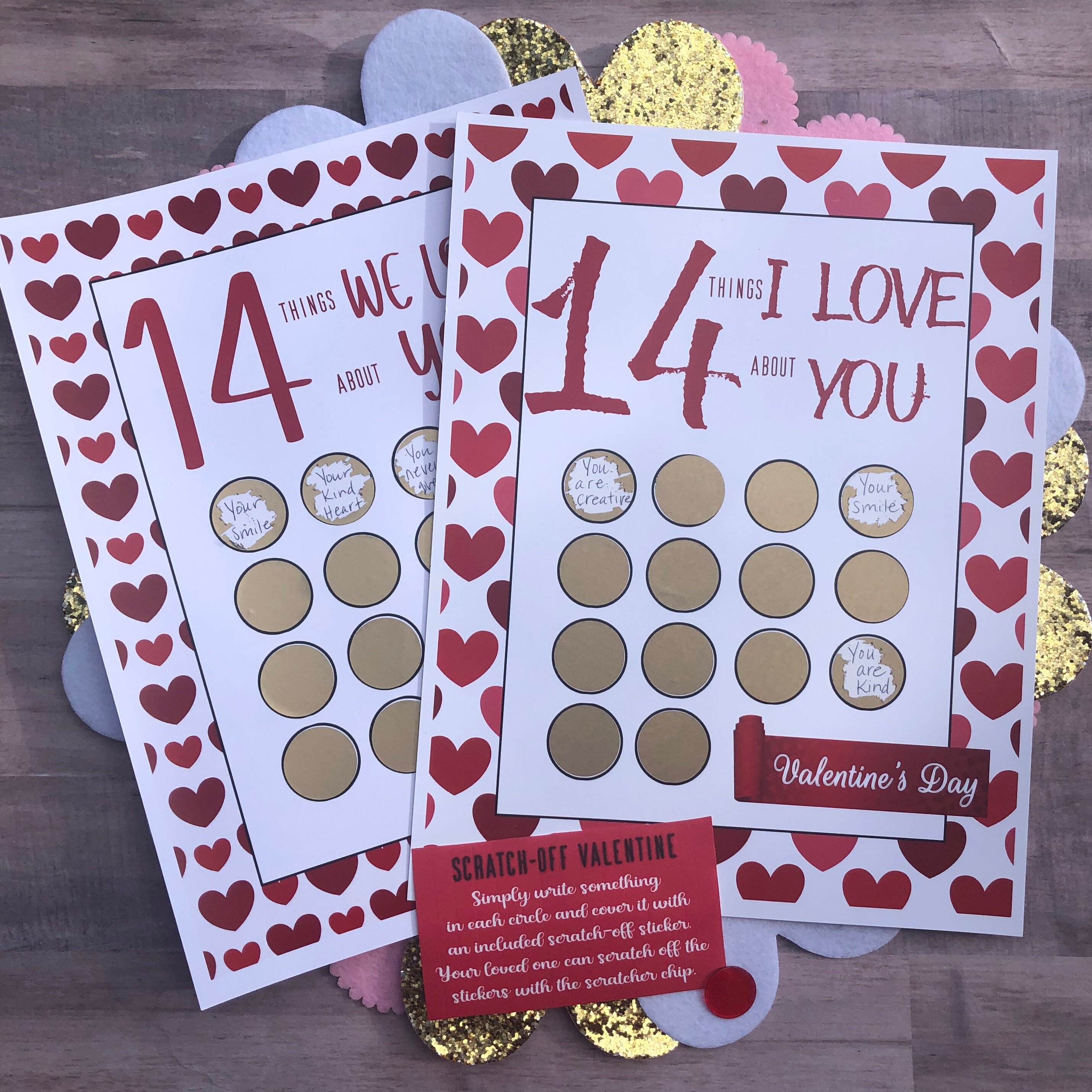 Valentine Scratch off Print 14 Things I Love About You - Etsy