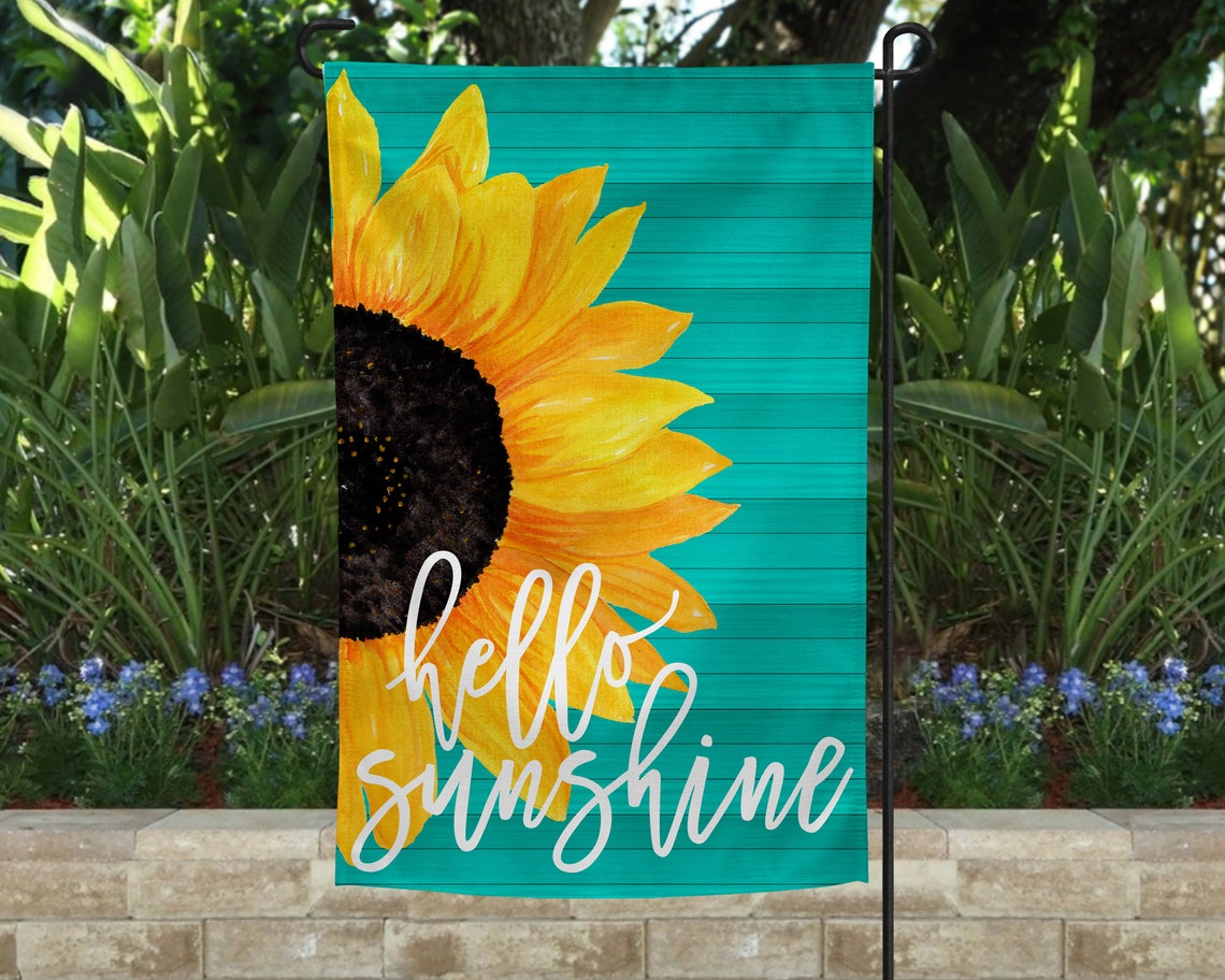 Garden or House Flag | Hello Sunshine Flag | Welcome Flag | Yard Decor ...