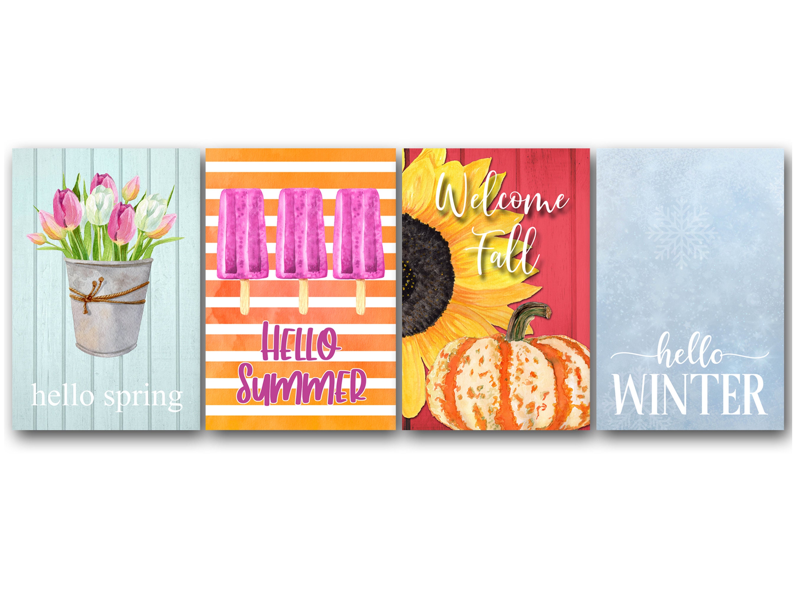 Seasons Garden Flags Welcome Flags Multiple Garden Flags | Etsy