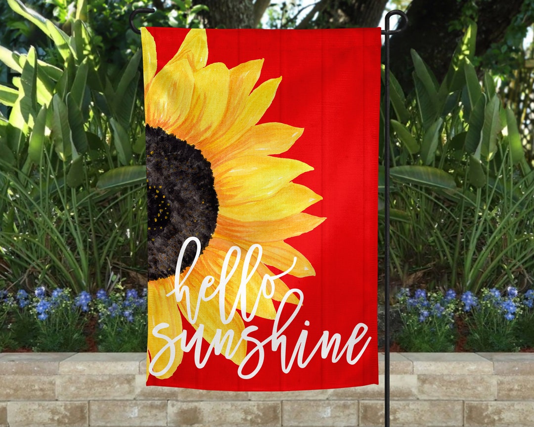 Garden or House Flag | Hello Sunshine Flag | Welcome Flag | Yard Decor ...