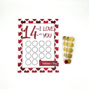 Valentine Scratch off Print | 14 Things I Love About You | Valentine's ...