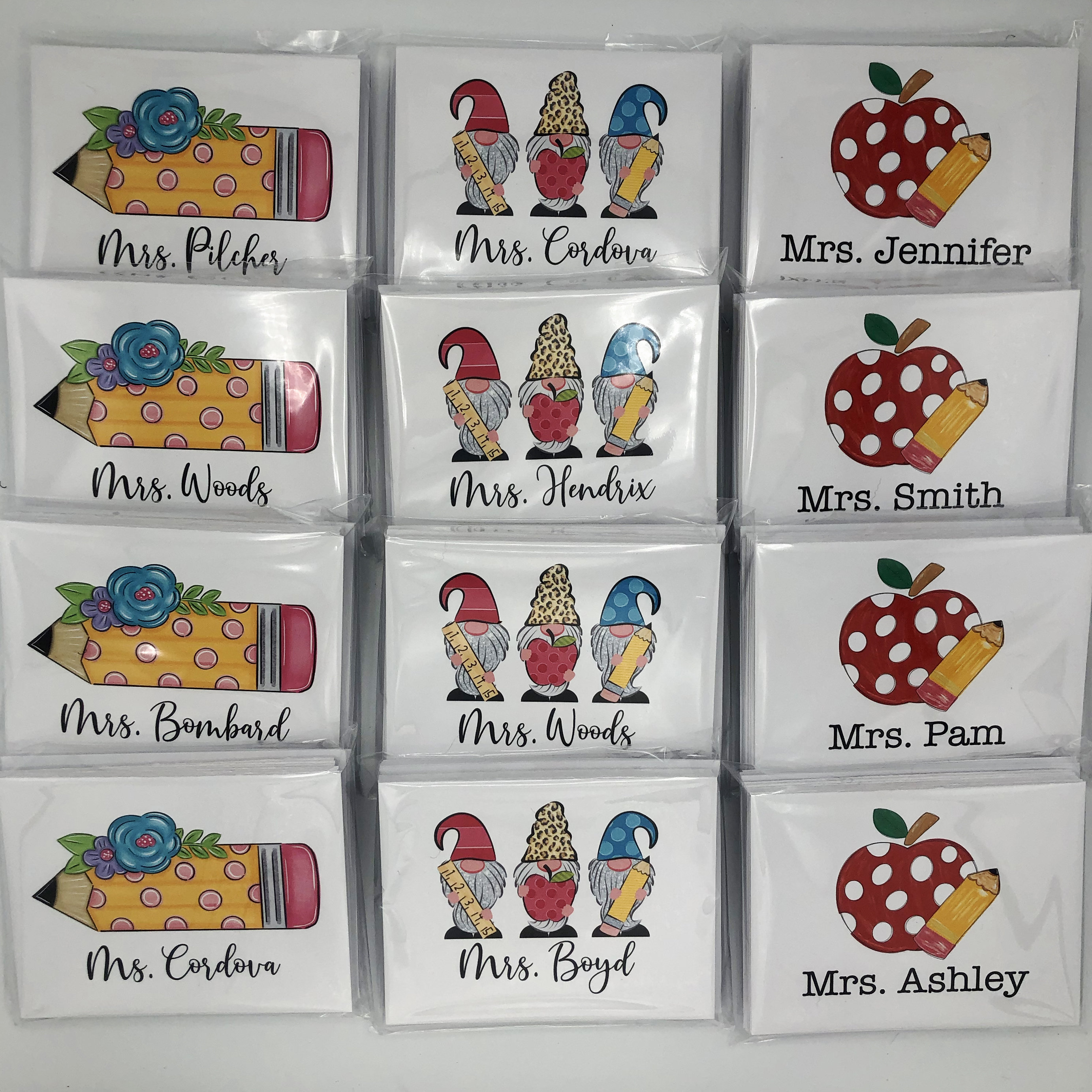 Personalized Teacher Note Card Set Teacher Appreciation | Etsy