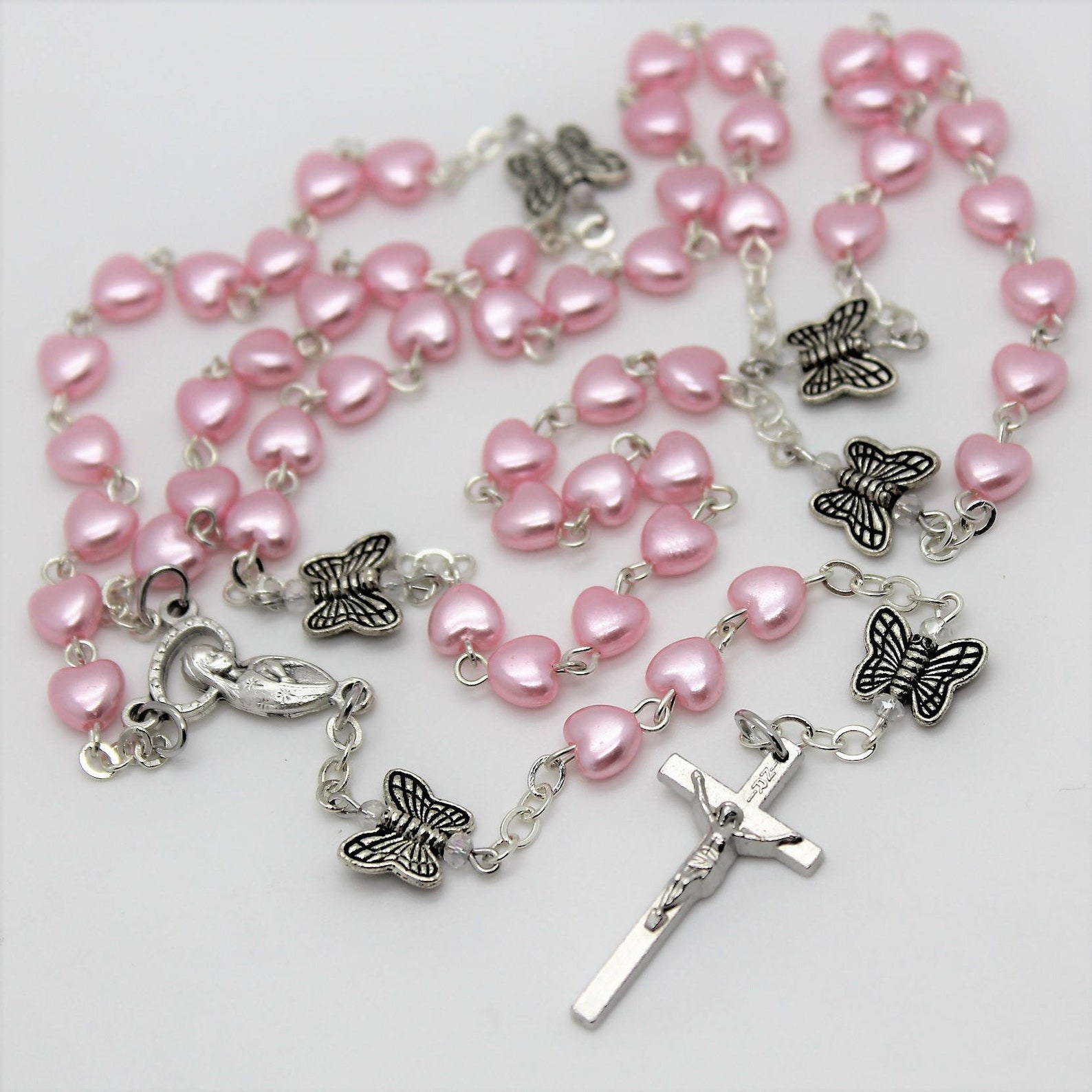 Light Pink Baby Girl Rosary Blessed Mother Mary Pearl Baby - Etsy