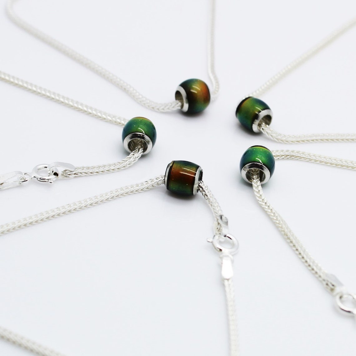 Sterling Silver Bracelet, Color Changing Beads, Mood Bracelets, Hippie ...