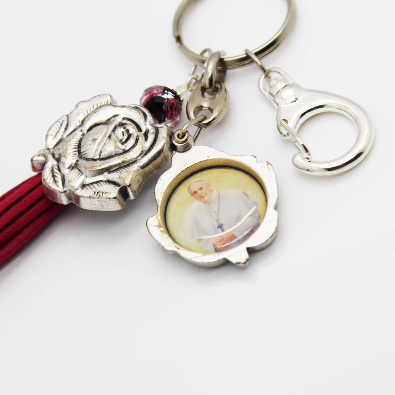 St Francis of Assisi, Pope Francis, Rose Keychain, Purse Charm, Travel ...