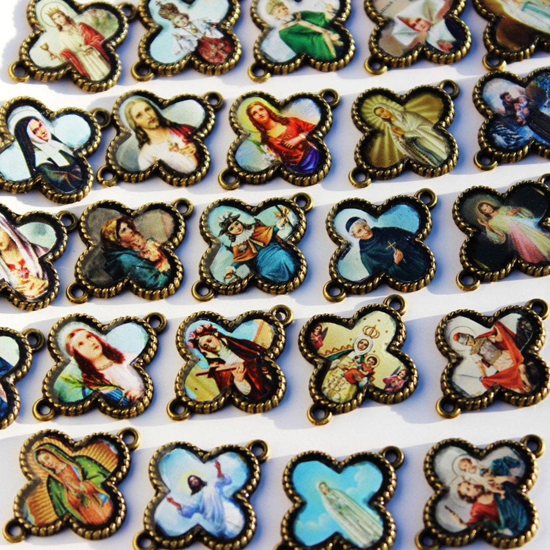 Resin Saint Charm, St Peregrine, St Philomena, St Stephen, Rosary Parts ...