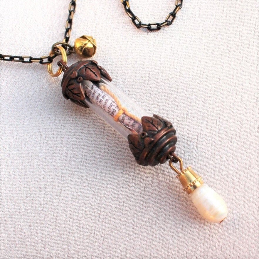 Oración del Padre Nuestro, Collar de vial, Joyería religiosa de botella ...