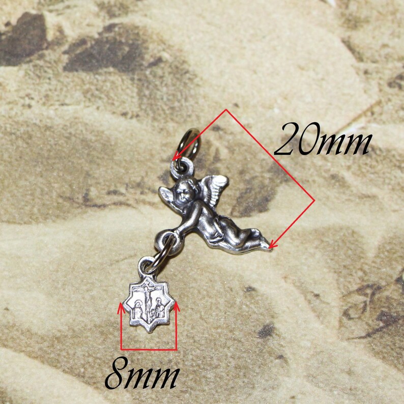 Silver Angel Charm Flying Guardian Angel Holy Devotional | Etsy