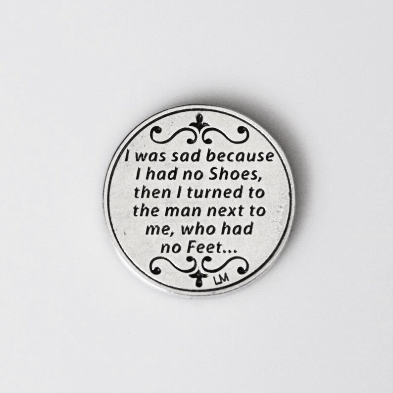 Stress Token Worry Less Smile More Pocket Token Stamped - Etsy