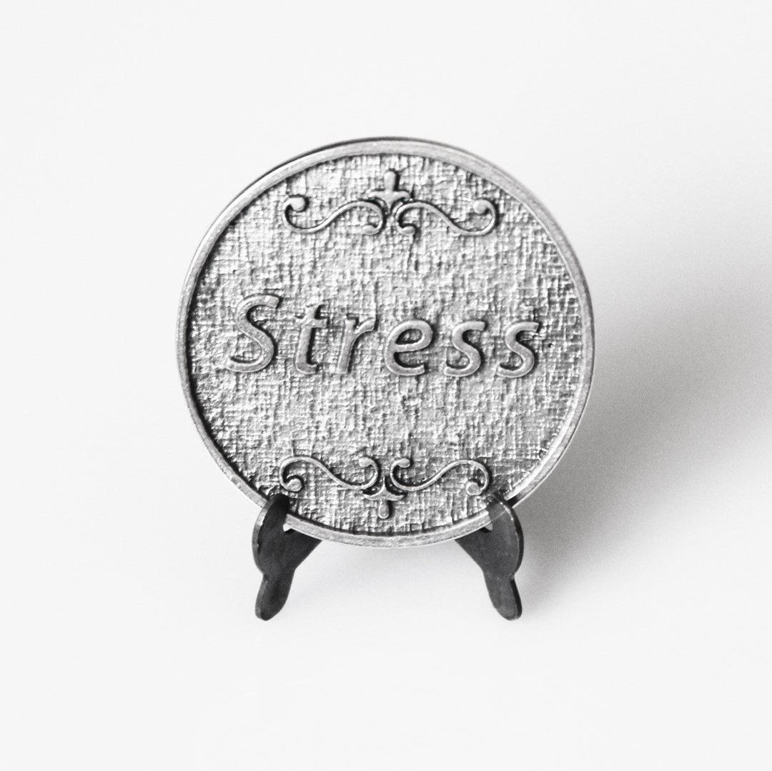 Stress Token, Worry Less, Smile More, Pocket Token, Stamped Token ...