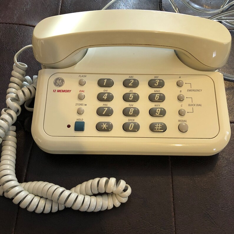Vtg GE Telephone Pulse/tone Switchable 12 Number Memory Phone W ...