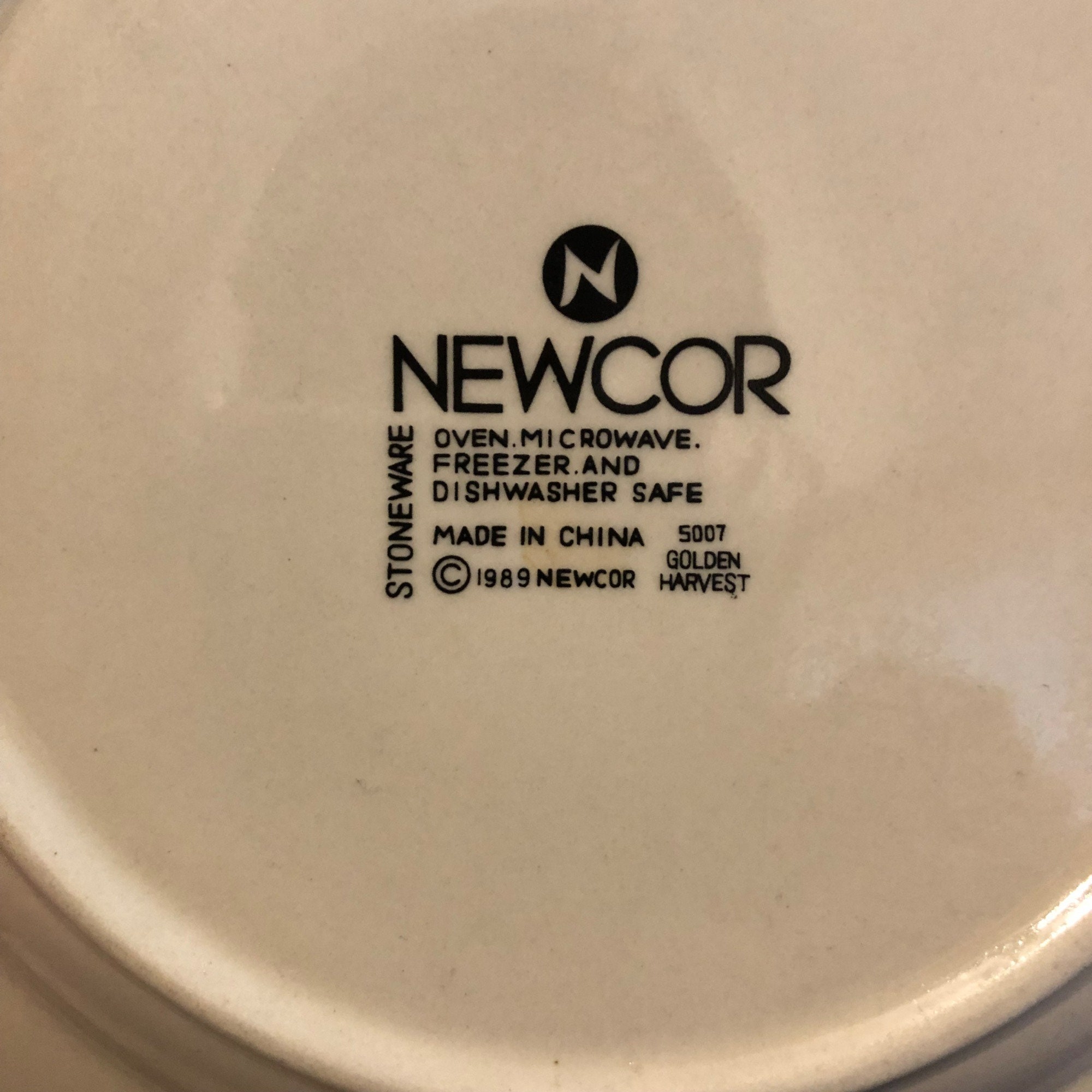 Newcor 1989 Stoneware Salad Plates Set of 4 Harvest Wheat Design ...