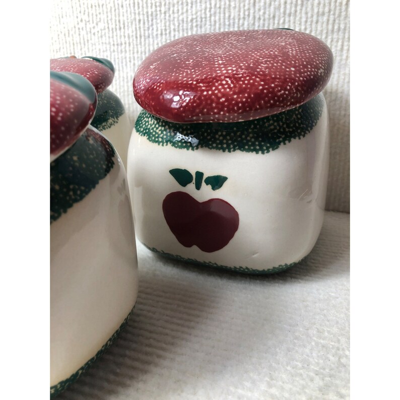 Vintage Ceramic Apple Canister Set, Three Piece Set - Etsy