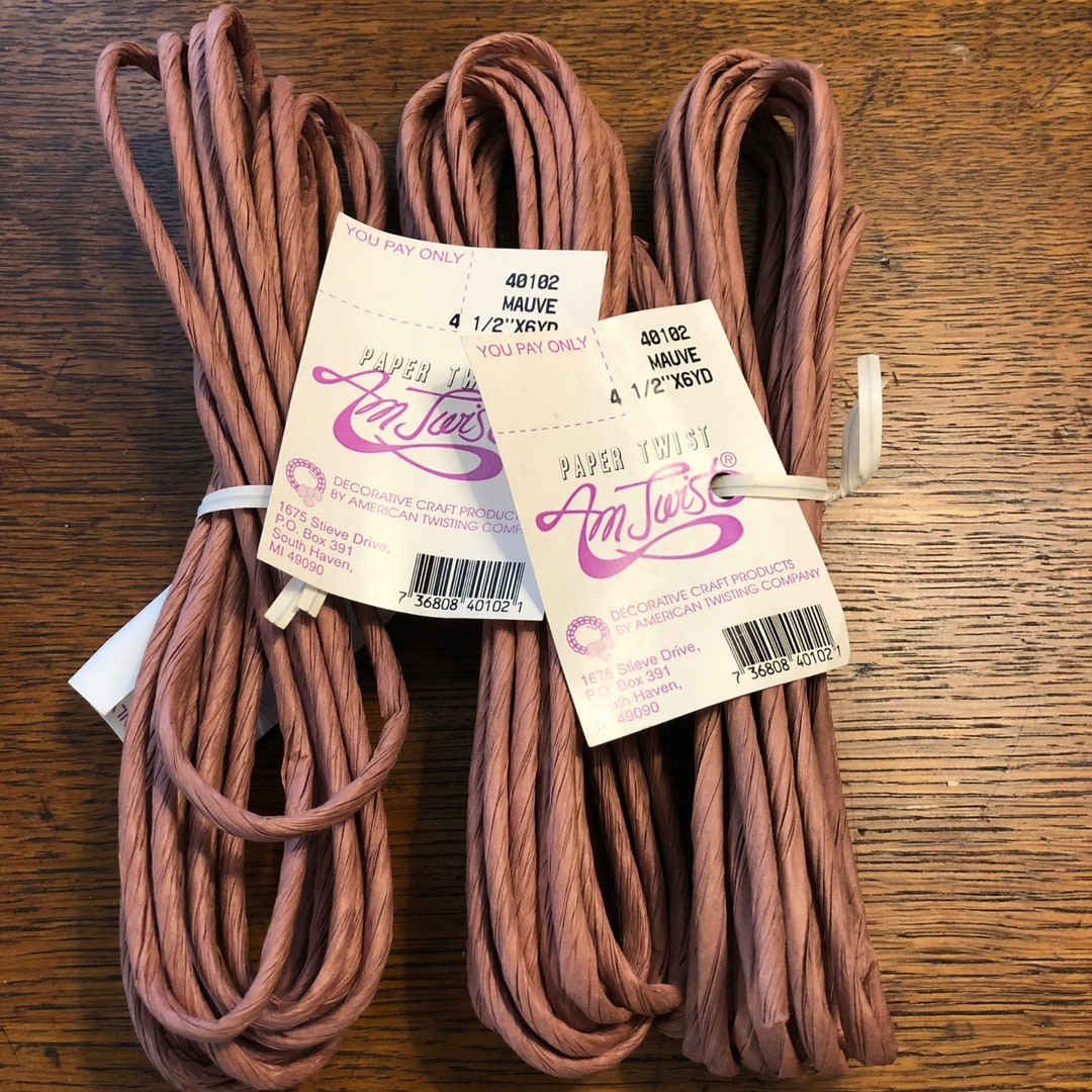 Twisted Paper Twist Ribbon Lot of 3 Mauve Craft 4 1/2 X 6 Yards NWT - Etsy