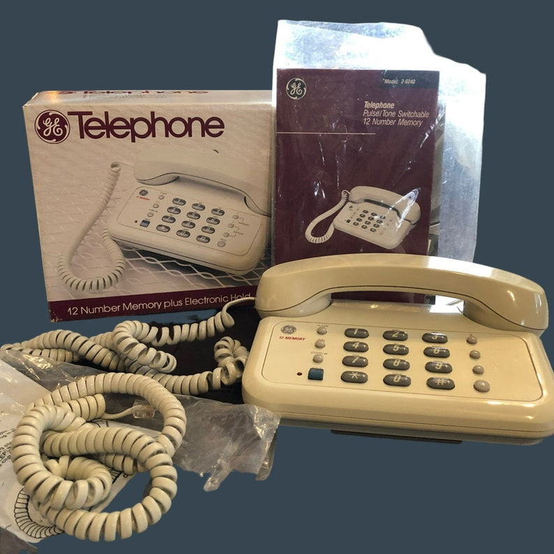 Vtg GE Telephone Pulse/tone Switchable 12 Number Memory Phone W ...