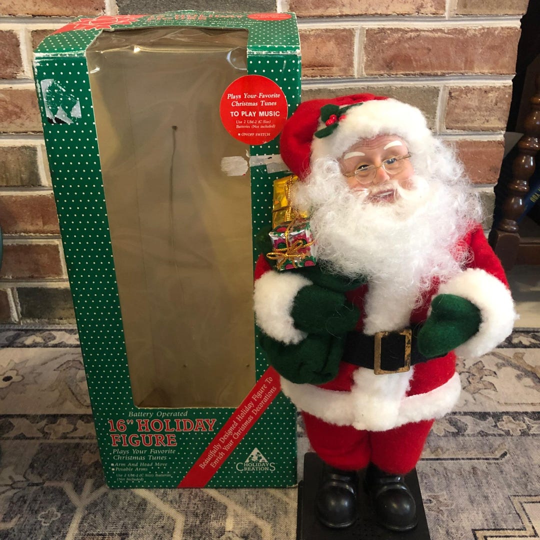 16" Holdiay Creations Figure Santa Clause W/posable Arms 1993 Musical ...