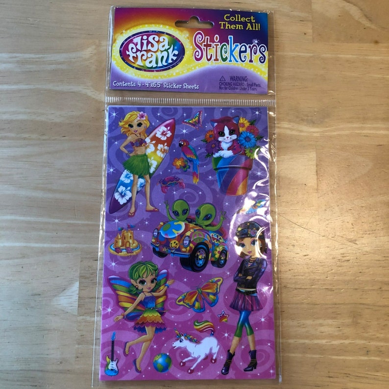 Lisa Frank Stickers 4 Sheets 4"x6.5" NEW Vtg Friends 4 Ever - Etsy