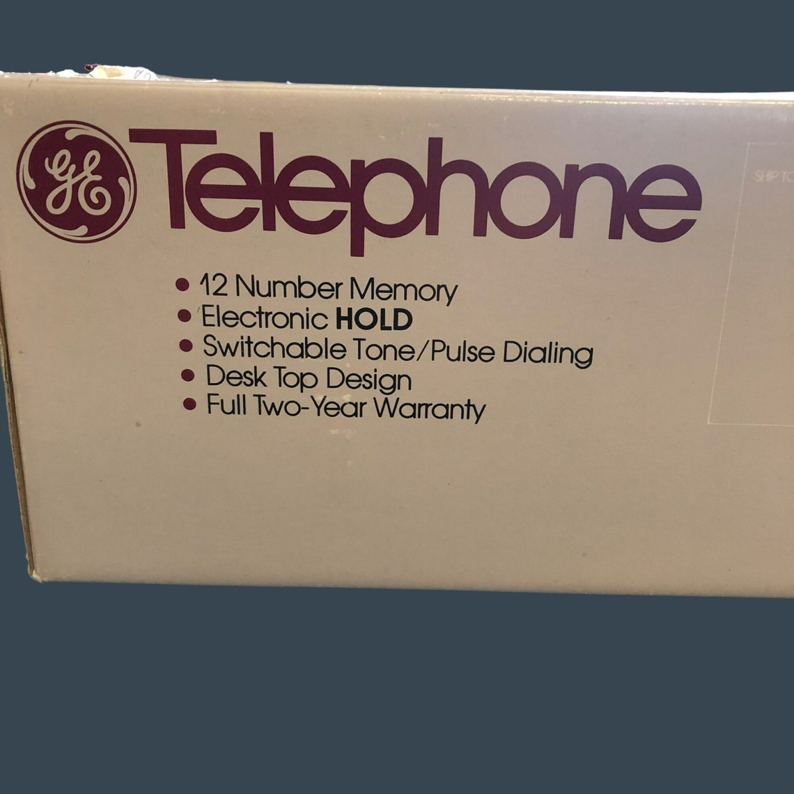 Vtg GE Telephone Pulse/tone Switchable 12 Number Memory Phone W ...