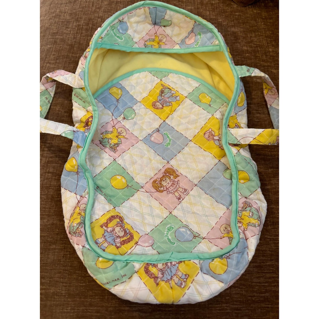 Vintage Cabbage Patch Kids Quilted Baby Carrier 1984 Pastel Multi-color ...