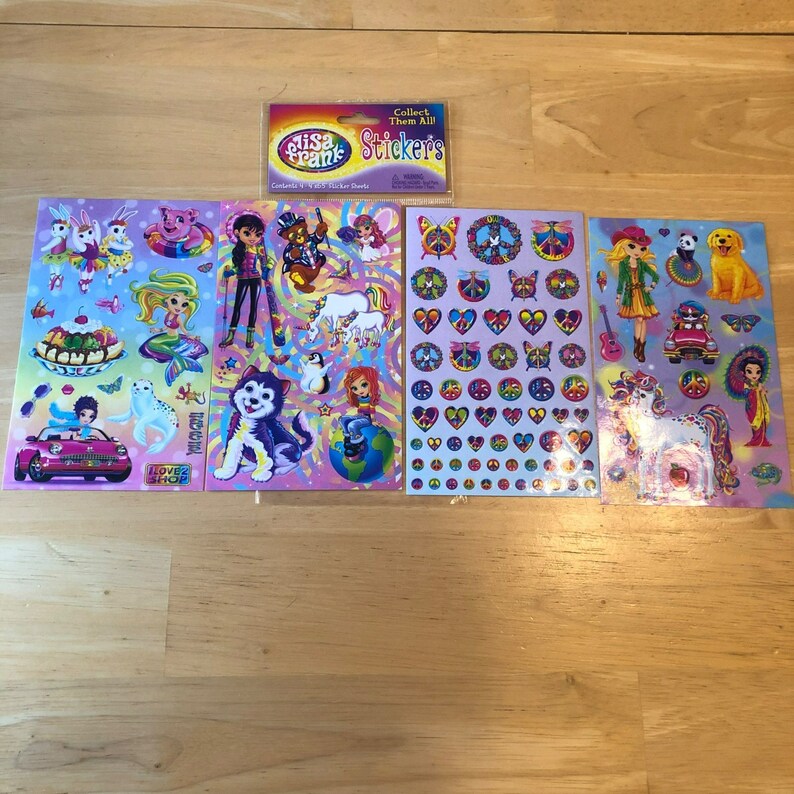Lisa Frank Vtg Stickers 4 Sheets 4"x6.5" NEW Peace Sign Cowgirl Seal - Etsy