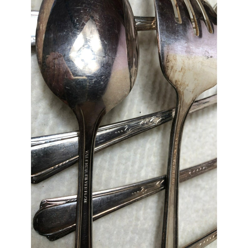 Valencia Silver Plate Silverware Serving Fork & Serving Spoons - Etsy