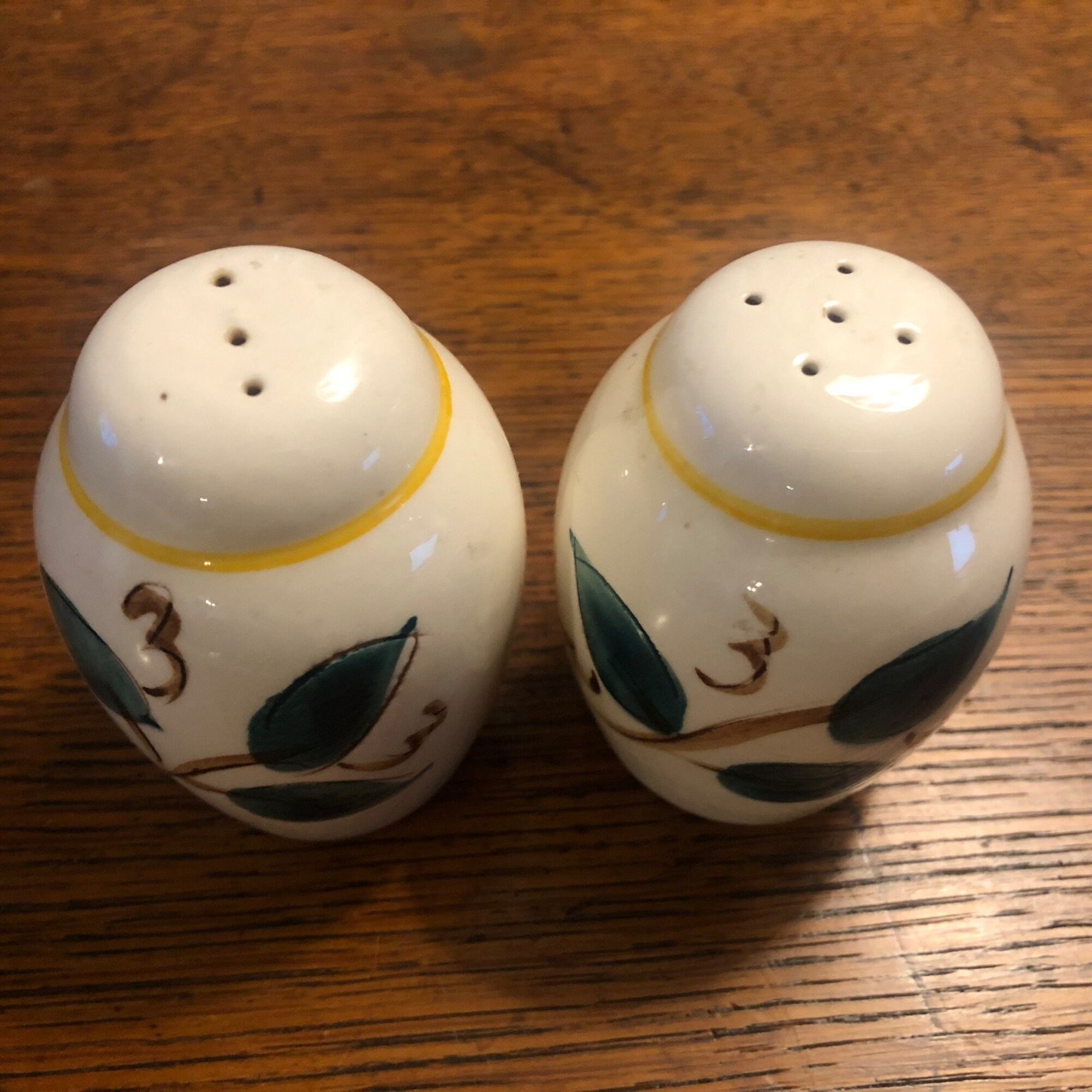Stangl Pottery Salt & Pepper Shakers Fruit Pattern 3 Tall Vtg - Etsy