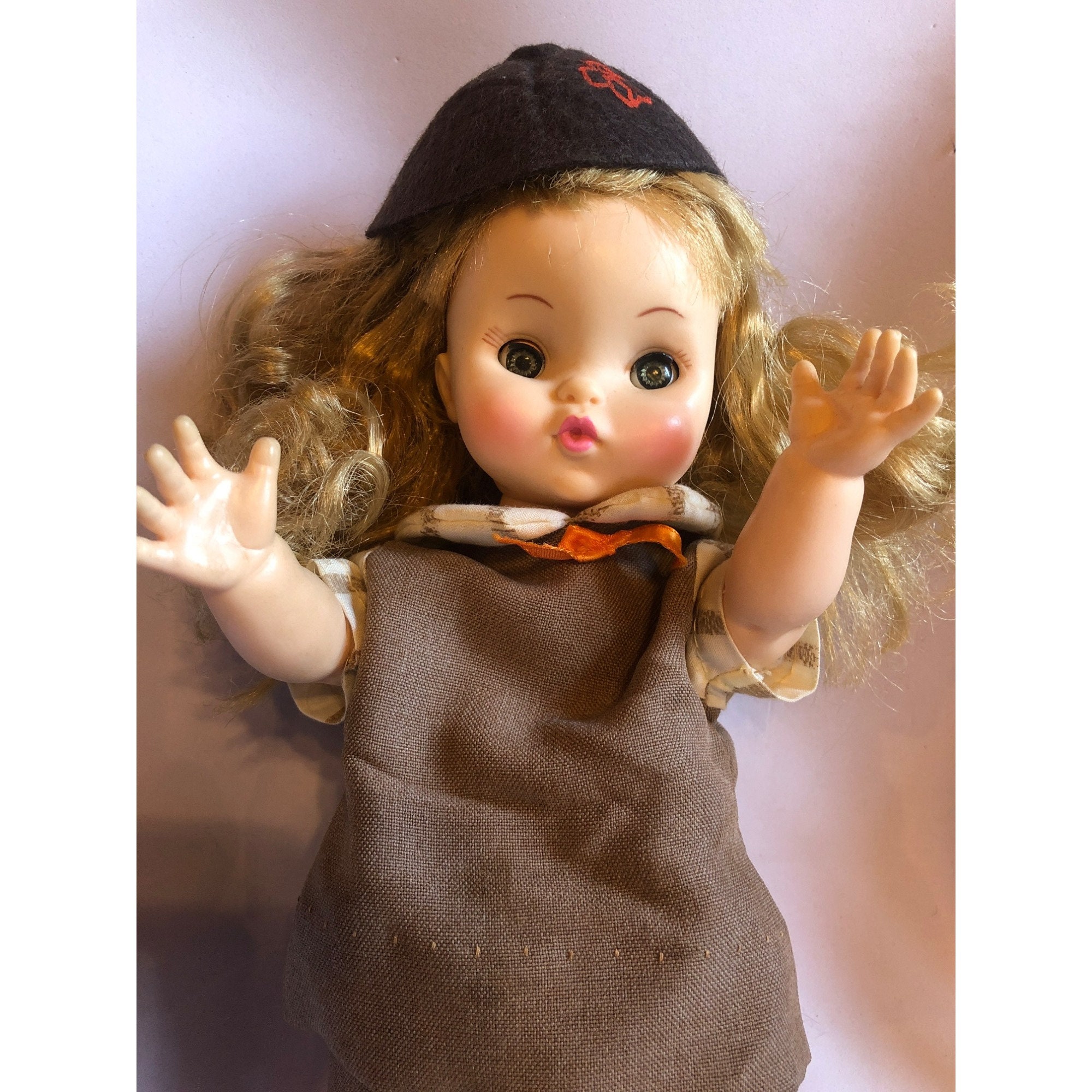 12" Effanbee Brownie Doll in Uniform, Vintage, Closing Eyes, Blonde ...
